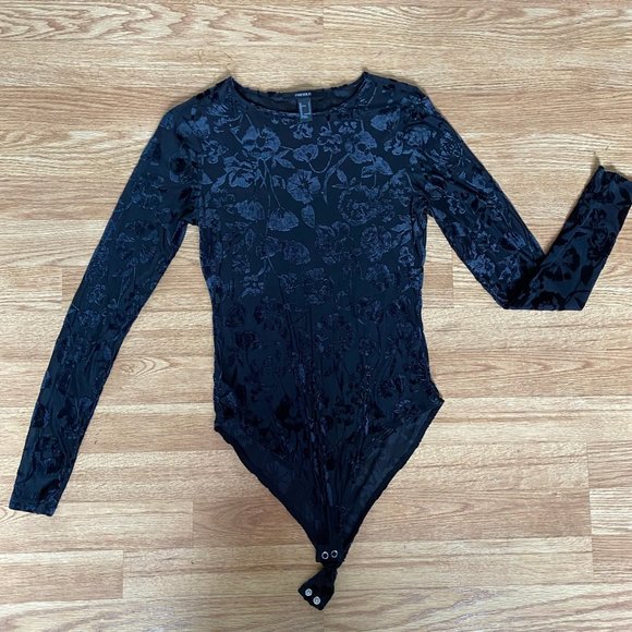 Deb | Tops | Sheer Lace Black Onesie | Poshmark
